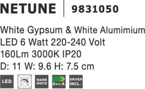 Nástěnné LED svítidlo NOVA LUCE NETUNE 6W 3000K 9831050