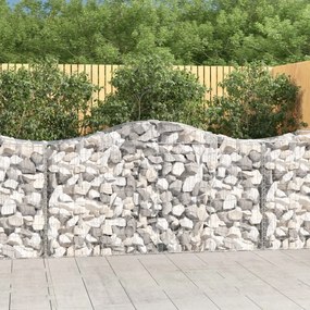 Klenuté gabionové koše 2 ks 200x50x100/120cm pozinkované železo 3145640