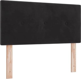 Postel s boxspringem s čelo Černá 100 x 200 cm samet 3339154
