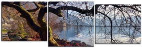 Obraz na plátně - Podzim u jezera - panoráma 5198D (120x40 cm)