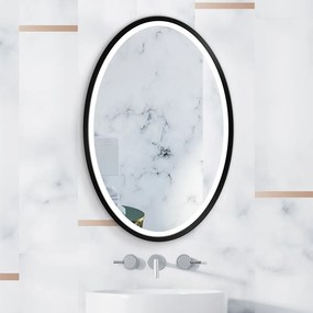 Zrcadlo Nordic Oval Black LED Rozměr: 70 x 110 cm