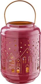 COZY HOME Lucerna kovová 23 cm - tm. růžová