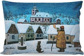 Povlak na polštářek JOSEF LADA Ponocný se psem 33 x 50 cm