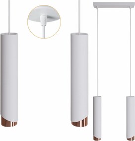 Kovová závěsná lampa Bragi bílá měděná Varianty 2xGU10 Solid Zwis