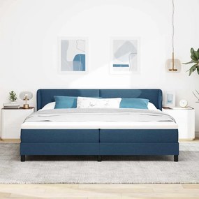 Postel s boxspringem s čelo Modrá 200 x 200 cm textil 3340051
