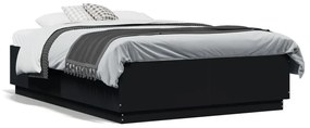 Rám postele černý 140 x 190 cm kompozitní dřevo,  3209731