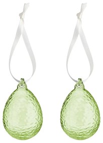 Skleněná velikonoční vajíčka Gry Lime - set 2 ks COOEE Design