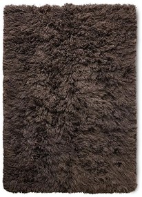 Hnědý nadýchaný vlněný koberec Fluffy rug espresso - 200*300 cm