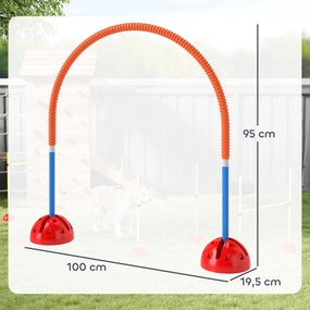 4dílné zařízení pro výcvik agility psů se 4 dvířky s nastavitelnou šířkou, taška na přenášení, na zahradu, modrá barva
