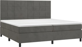 Box spring postel s matrací tmavě šedá 200x200 cm samet 3143044