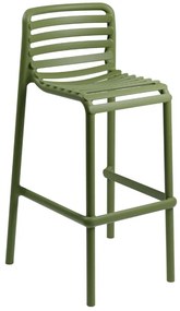 OnaDnes -20% Nardi Zelená plastová zahradní barová židle Doga 75 cm