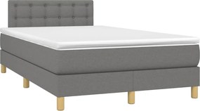 Box spring postel s matrací a LED tmavě šedá 120x200 cm textil 3134022