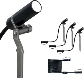P 94156 Plug&Shine sada zápich Plantini IP65 3000K 3x2,5W 24V antracit - PAULMANN