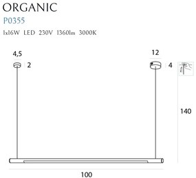 Maxlight Závěsné svítidlo Maxlight P0355 ORGANIC HORIZON 100 cm