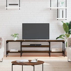 vidaXL TV skříňka 161 x 35 x 45 cm kompozitní dřevo a železo [831810] Barva: hnědý dub