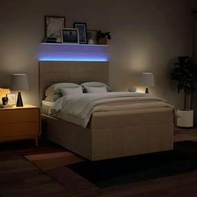 Box spring postel s matrací krémová 140x200 cm textil 3293996
