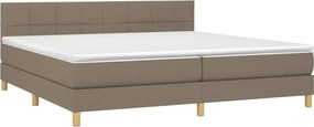 Box spring postel s matrací a LED taupe 200x200 cm textil 3133745