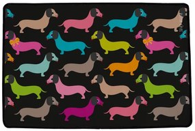 Rohožka dachshunds in colours, 90 x 60 cm