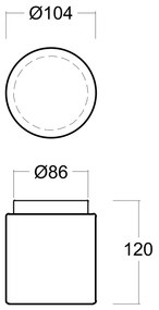 Osmont 67598 Alkor 1, válcové stropní svítidlo z triplexového skla LED 2W 4000K, IP44, průměr 10,4 cm