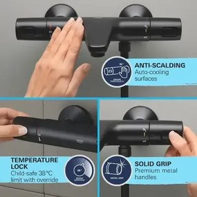 Grohe Precision Trend - Termostatická vanová baterie matná černá