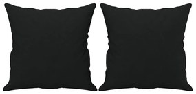 2místná pohovka s polštáři černá 120 cm tkanina z mikrovlákna - Default Title