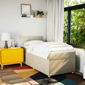 Box spring postel s matrací krémová 90x200 cm textil 3288868