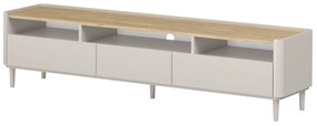 TV stolek Elivo 200 cm na nožkách - kašmírová / dub olejovaný