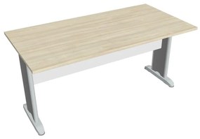 Stůl jednací rovný 160 cm - Hobis Cross CJ 1600 Dekor stolové desky: akát, Dekor lamino podnože: bílá, Barva nohou: Stříbrná