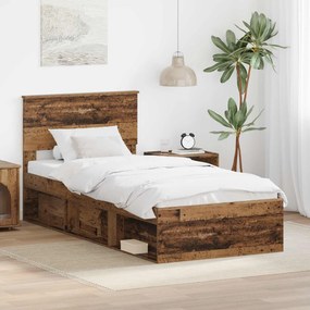 Rám postele s čelo Staré dřevo 75 x 190 cm Kompozitní dřevo 3407947