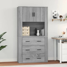 vidaXL Skříň highboard šedá sonoma kompozitní dřevo [3185389]