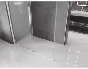 Mexen Velar, sprchový kout s posuvnými dveřmi 130 x 70 cm, 8mm sklo námraza, bílá matná, 871-130-070-31-20