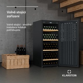 Klarstein Chladnička na víno CellarMax, 155 lahví, Kompresor, Energetická účinnost E
