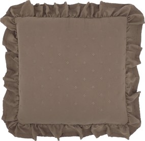 Hnědý povlak na polštář s volánkovým okrajem Aix Soft – 50*50 cm