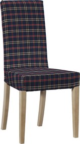 Potah na židli IKEA  Harry, krátký barva tmavě modrá látka vzorované