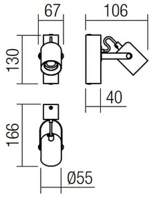 Redo 01-2415 - Nástěnné svítidlo TAFFI 1xE27/42W/230V černá/buk