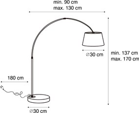 Chytrá moderní oblouková lampa černá včetně WiFi A60 - Arc Basic
