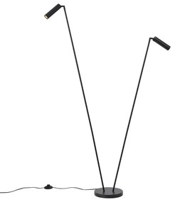 Moderní stojací lampa černá 2-světla GU10 35mm - Thomas