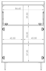 VASINA | komoda KB90 | VS-03 | 90 cm | dub brandy castello