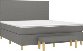 Box spring postel s matrací tmavě šedá 180x200 cm textil 3137014