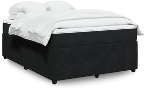 Box spring postel s matrací černá 160x200 cm samet 3285652