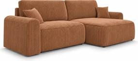 Rozkládací oboustranná sedací souprava do L NORDEN TILIA 250x140 cm, terakotová