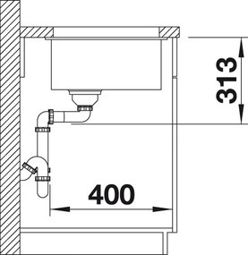Granitový dřez Blanco SUBLINE 320-U InFino antracit 523406