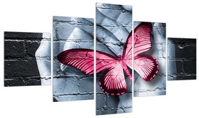 Moderní obraz dlaní s motýlem (125x70 cm)