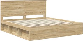 Rám postele s čelo Sonoma 200 x 200 cm Masivní borové dřevo 3410967
