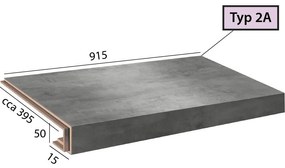 Vinylový schod Vinylové schody Brased Objectline Step 2A - 1060 Cement steel