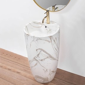 Rea Anya, volně stojící umyvadlo 84x45 cm, imitace kamene - láva matná, REA-U5803
