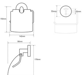 Mosazný držák na toaletní papír ve stříbrné barvě Sapho X-Round