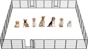 Sada 7 ks – Ohrádka pro psy Yaheetech – černá, 80 × 80 × 84,5 cm; 15,82 kg (267492580127)