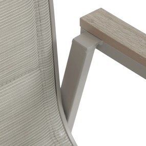 Zahradní židle FIORETTA - béžový textil, béžový hliník, dub
