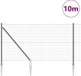 Evropský plot se hroty 10 x 1,2 m Ocel potažená PVC Šedá 3350646